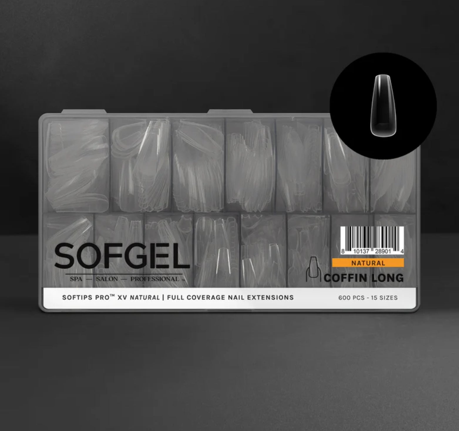 Gel-X Tips - XV Natural Coffin Long – Nails Plus