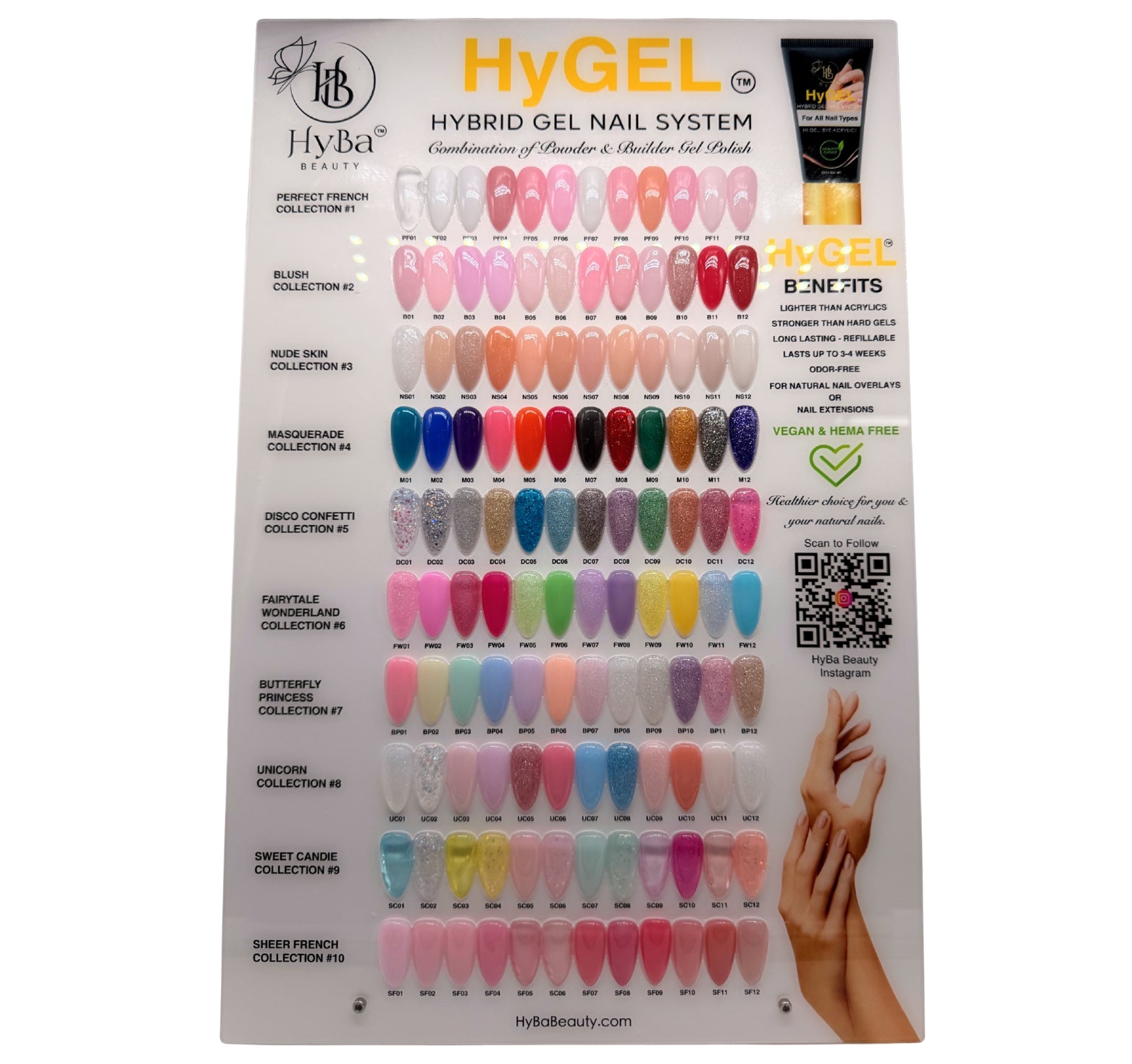 HyGel - Master Color Chart 120 Colors – Nails Plus